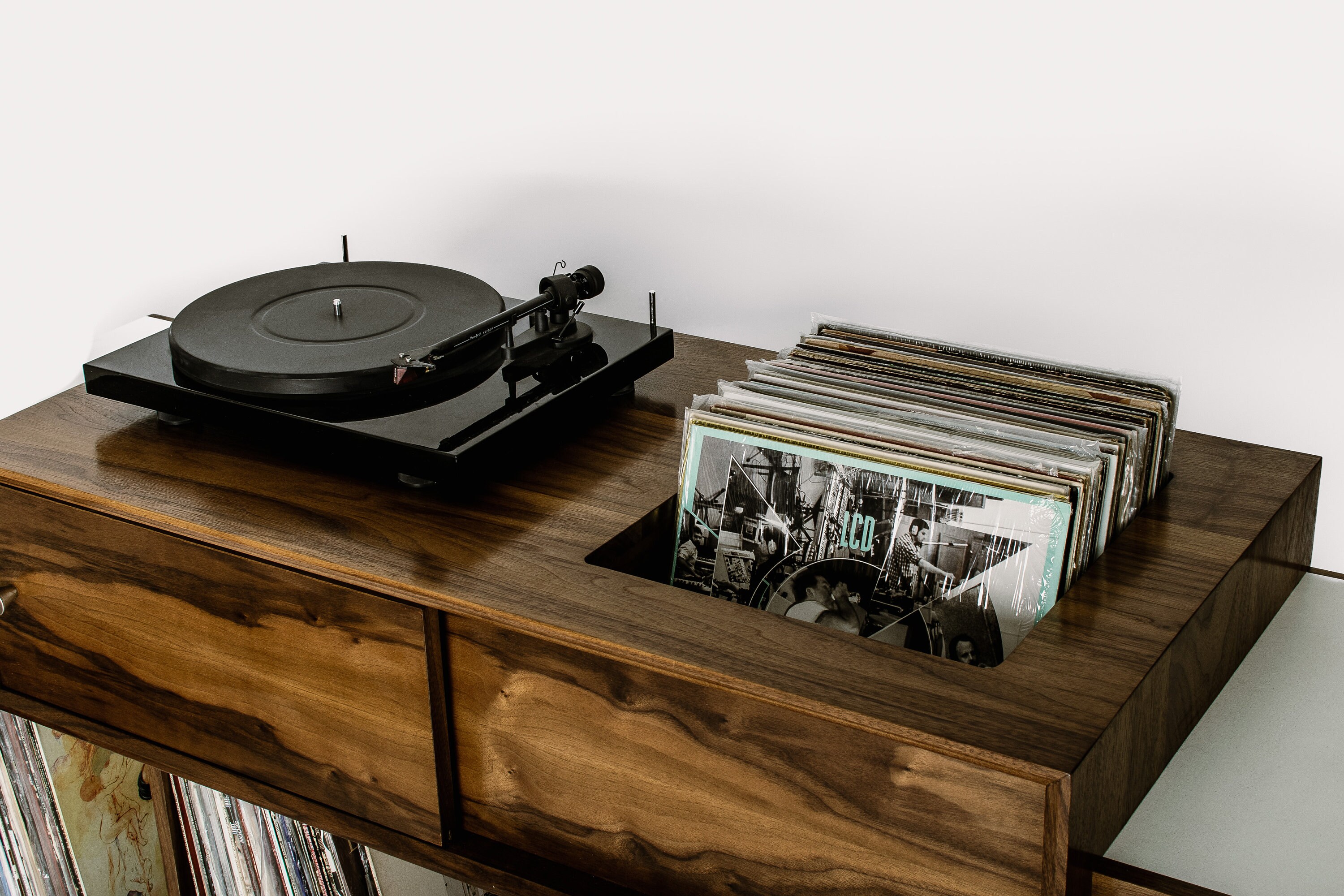 Riviera 80" Offset - Mid Century Modern Record Player Stand & Vinyl ...