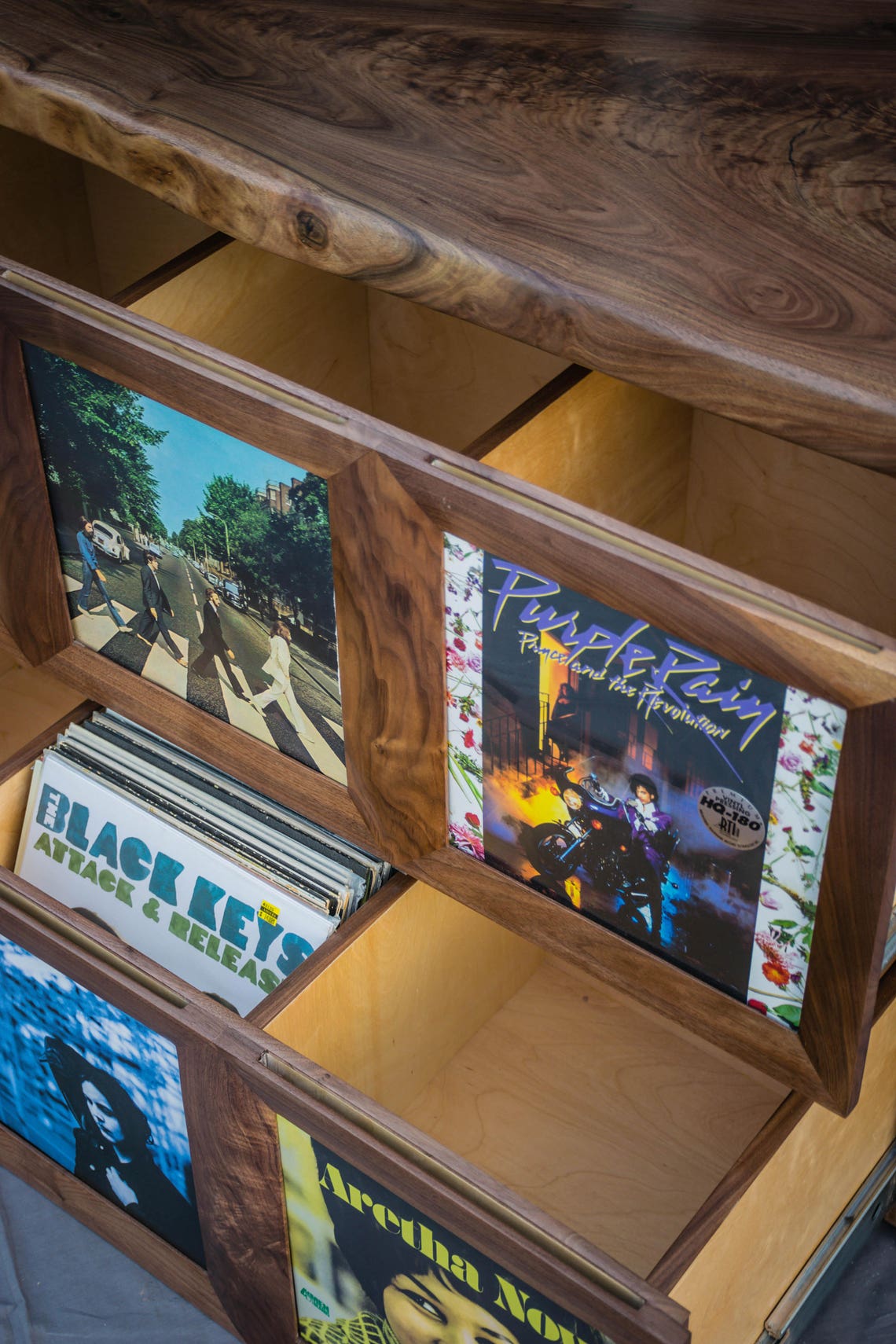Walnut Record Player Stand and Vinyl Storage Cabinet Featuring - Etsy