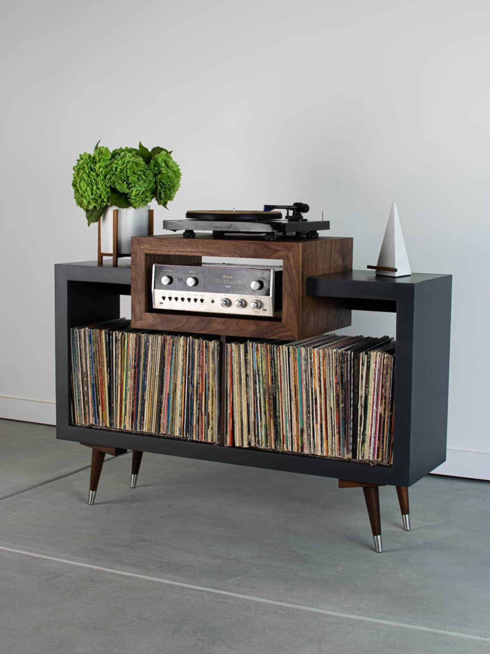 Fillmore 48" - Mid Century Modern Record Player Stand & Vinyl Storage ...