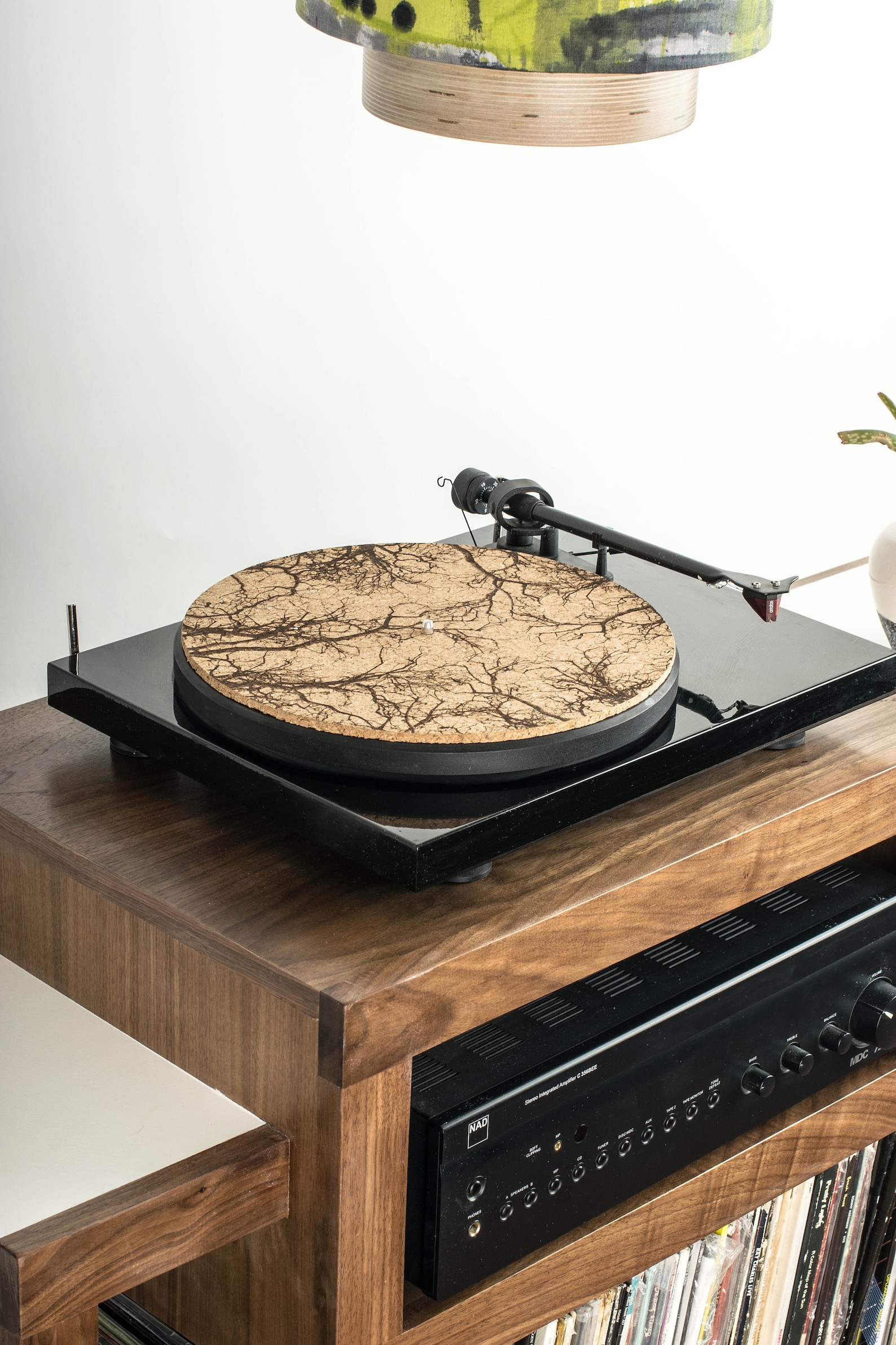 Mid Century Modern Walnut Record Player Stand Vinyl Storage | Etsy