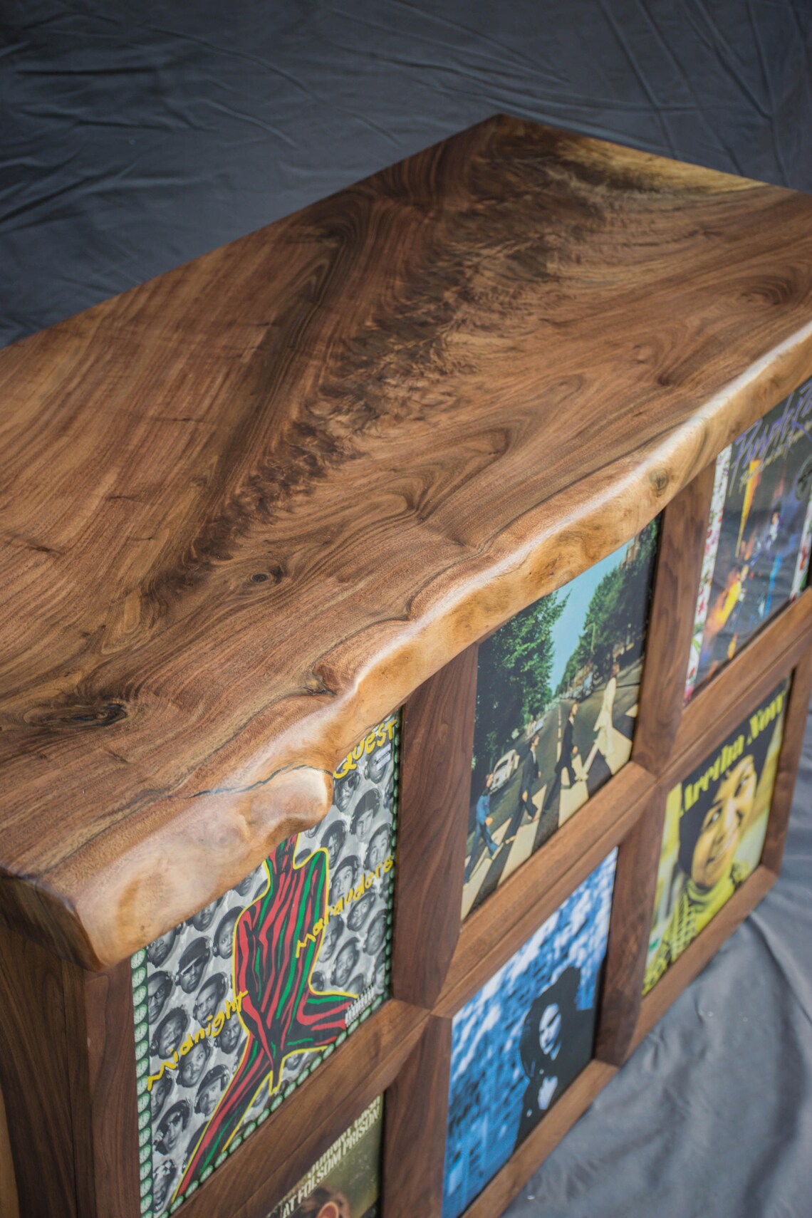 Walnut Record Player Stand and Vinyl Storage Cabinet Featuring - Etsy