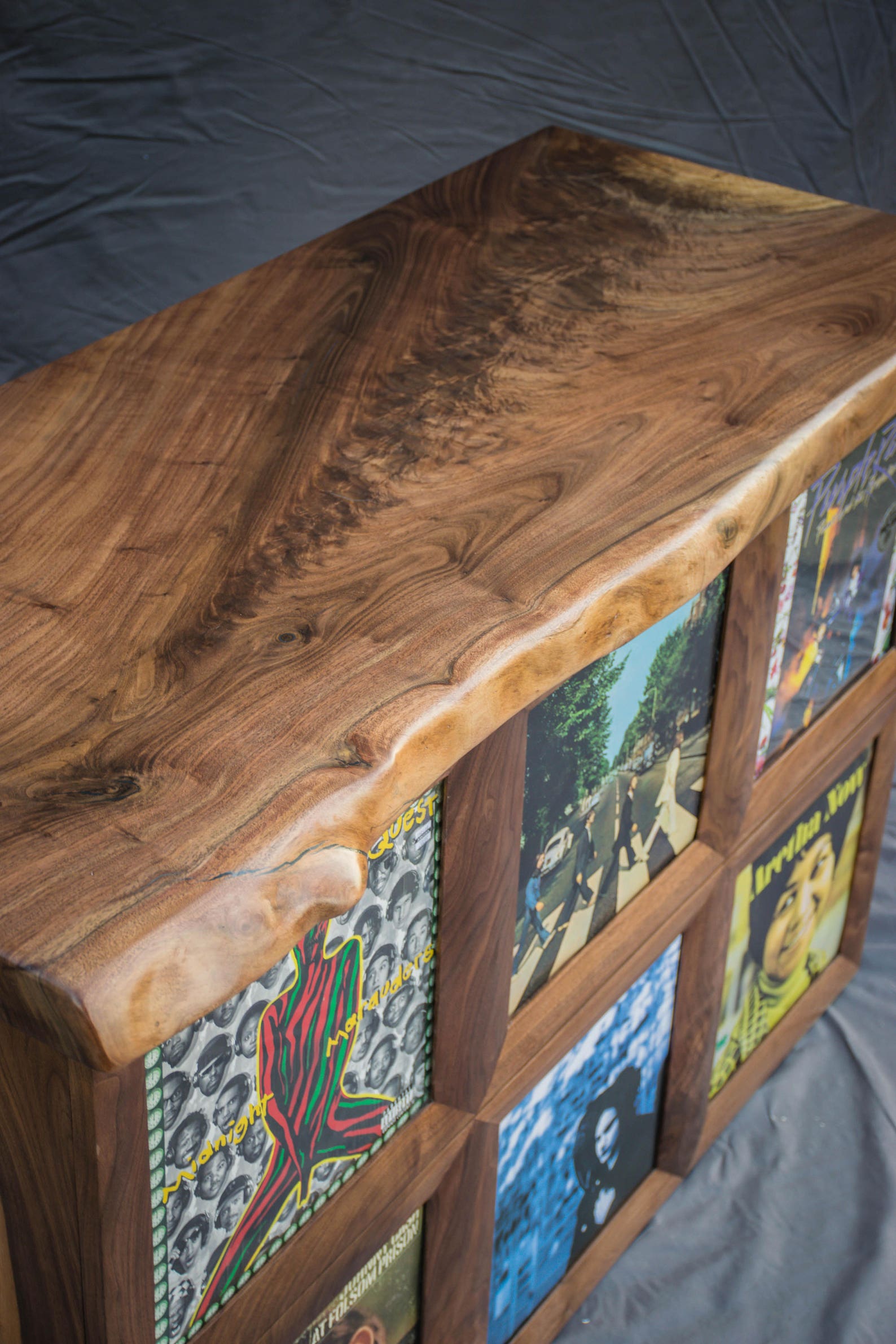 Walnut Record Player Stand and Vinyl Storage Cabinet Featuring - Etsy