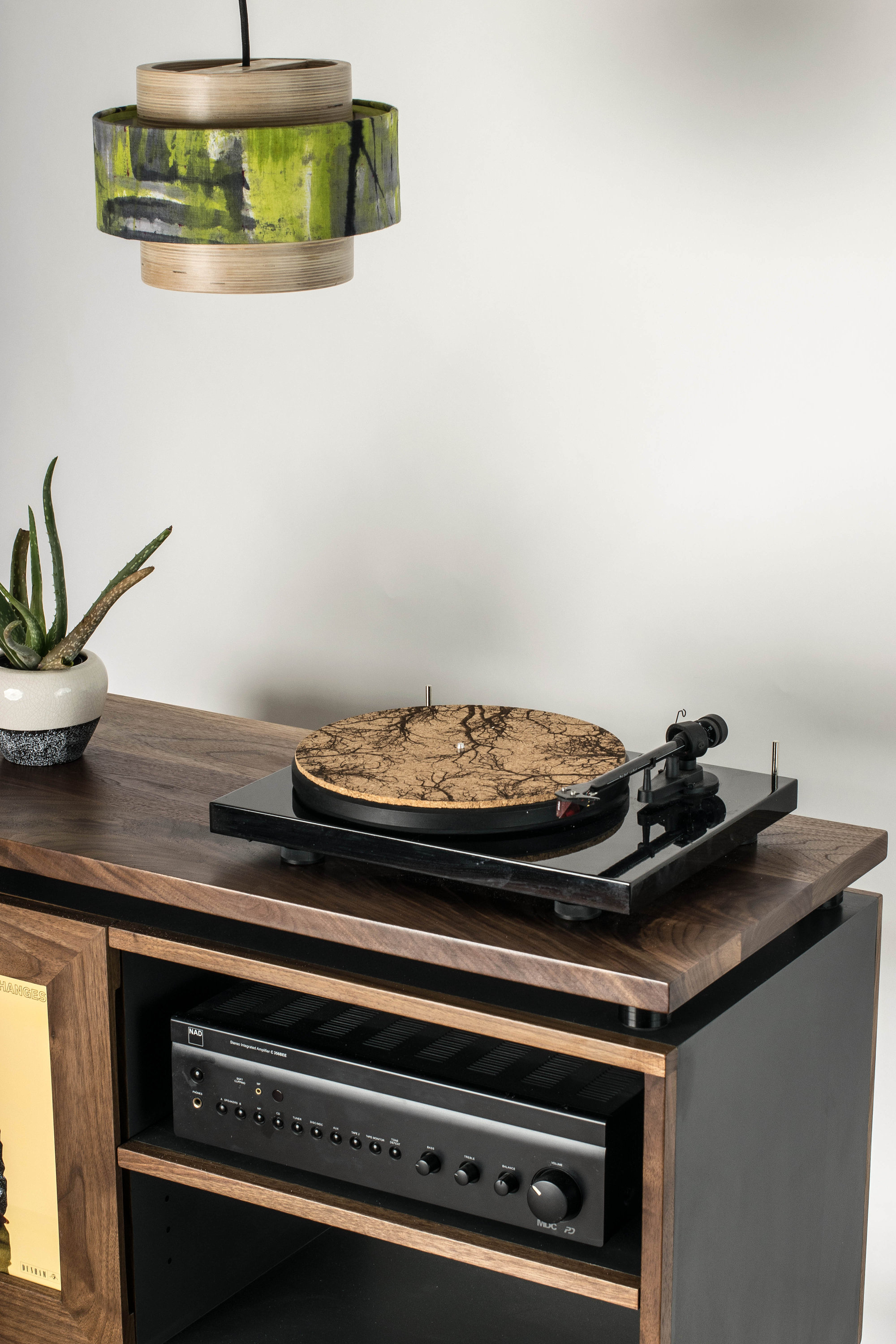 Mid Century Modern Record Player Stand & Vinyl Storage Cabinet With ...