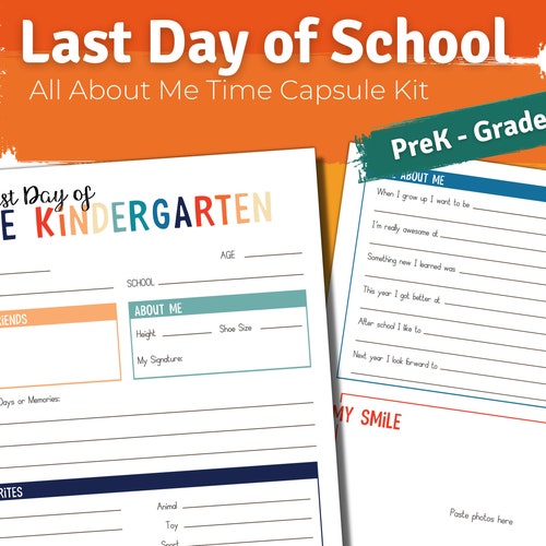 Last Day of School Interview All Grades Time Capsule Bundle - Etsy