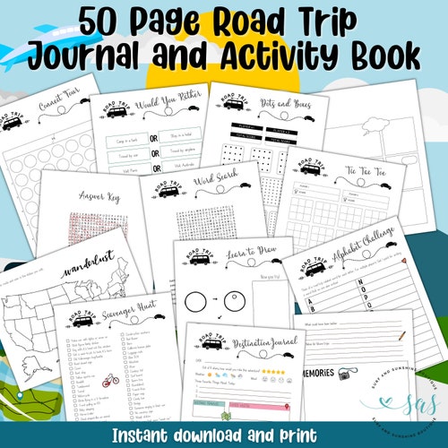 Road Trip Activity Pack Printable Travel Games for Kids - Etsy