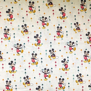 NEW. Disney Mickey Mouse and Triangles on Cream 100% Cotton | Etsy