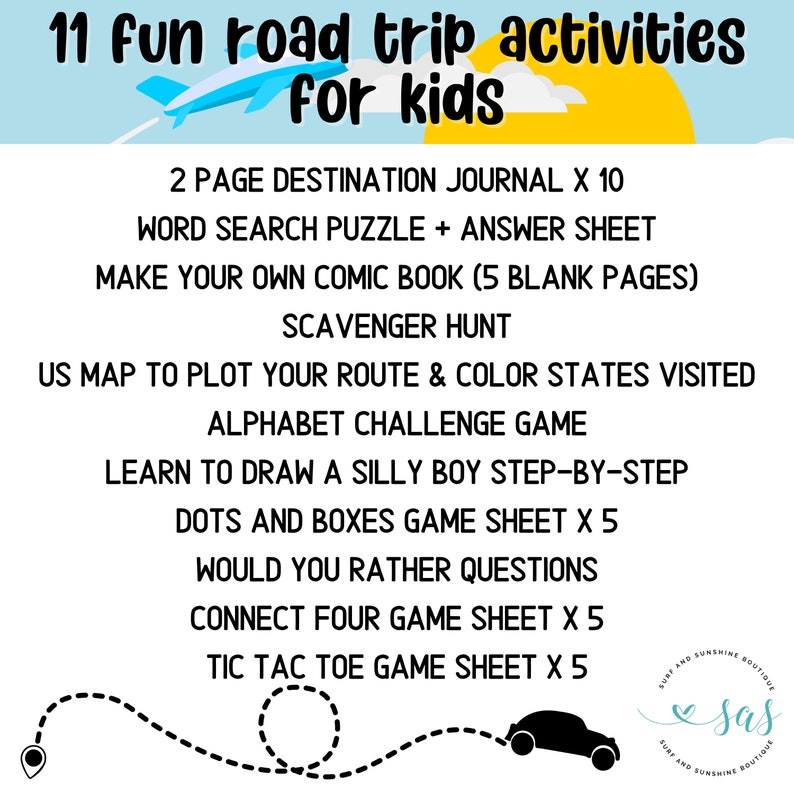 The Best Road Trip Journal and Activity Book for Kids 50 - Etsy