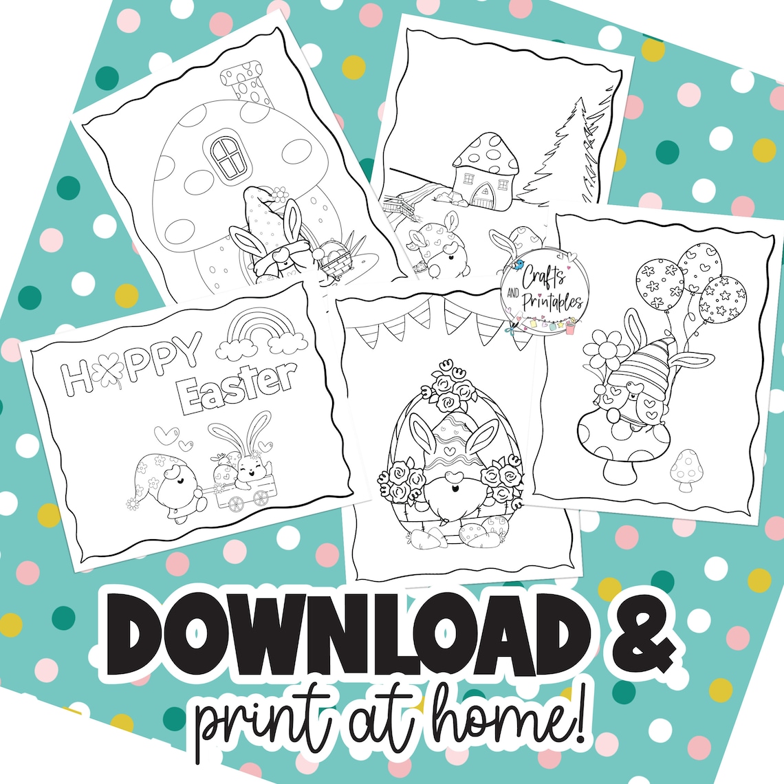 Easter Gnomes Coloring Pages Printable Coloring Book - Etsy