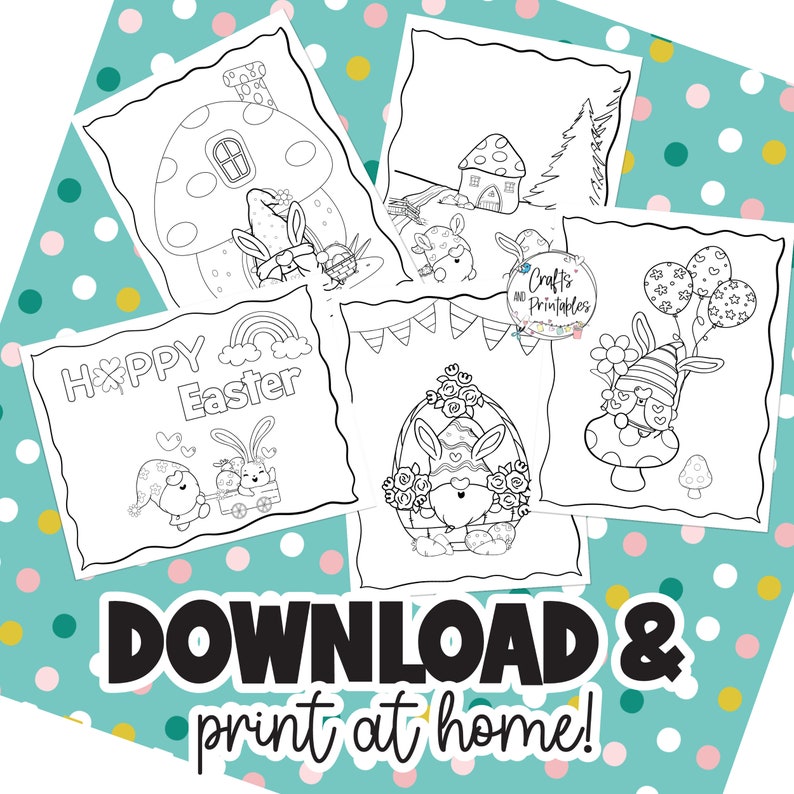 Easter Gnomes Coloring Pages Printable Coloring Book - Etsy