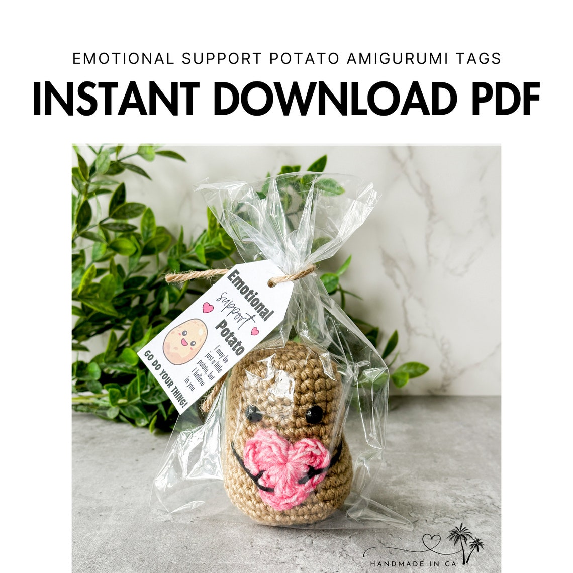 PRINTABLE Emotional Support Potato Tags | Display Cards | Amigurumi ...