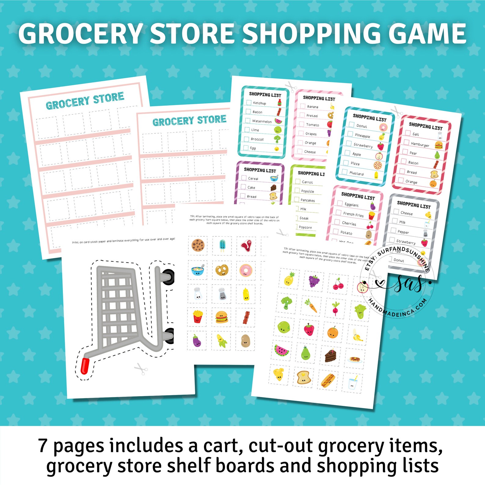 Pretend Play Grocery Store Shopping Game Dramatic Play - Etsy