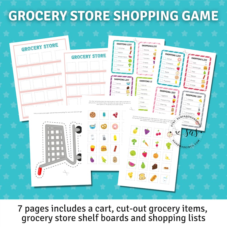 Pretend Play Grocery Store Shopping Game Dramatic Play - Etsy