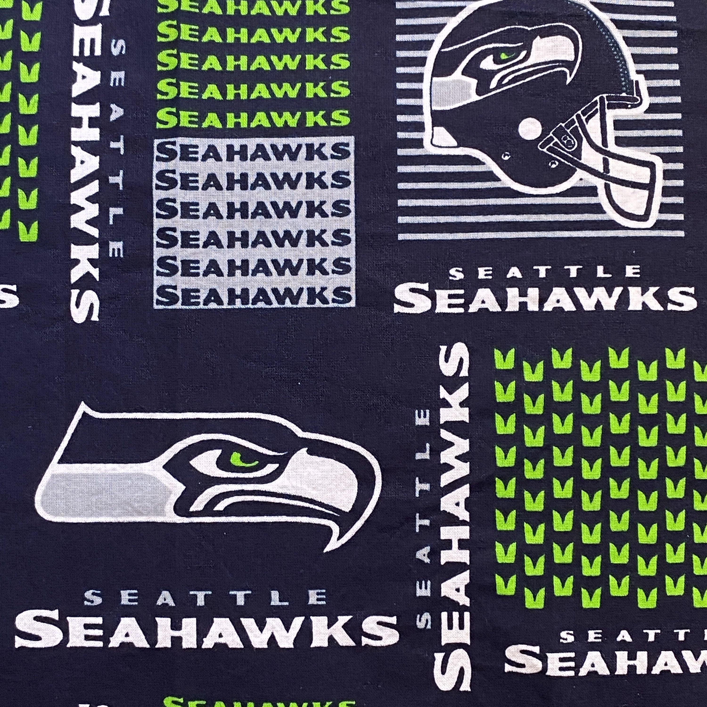 RARE Seattle SEAHAWKS NFL Football 100% Cotton Fabric ships | Etsy