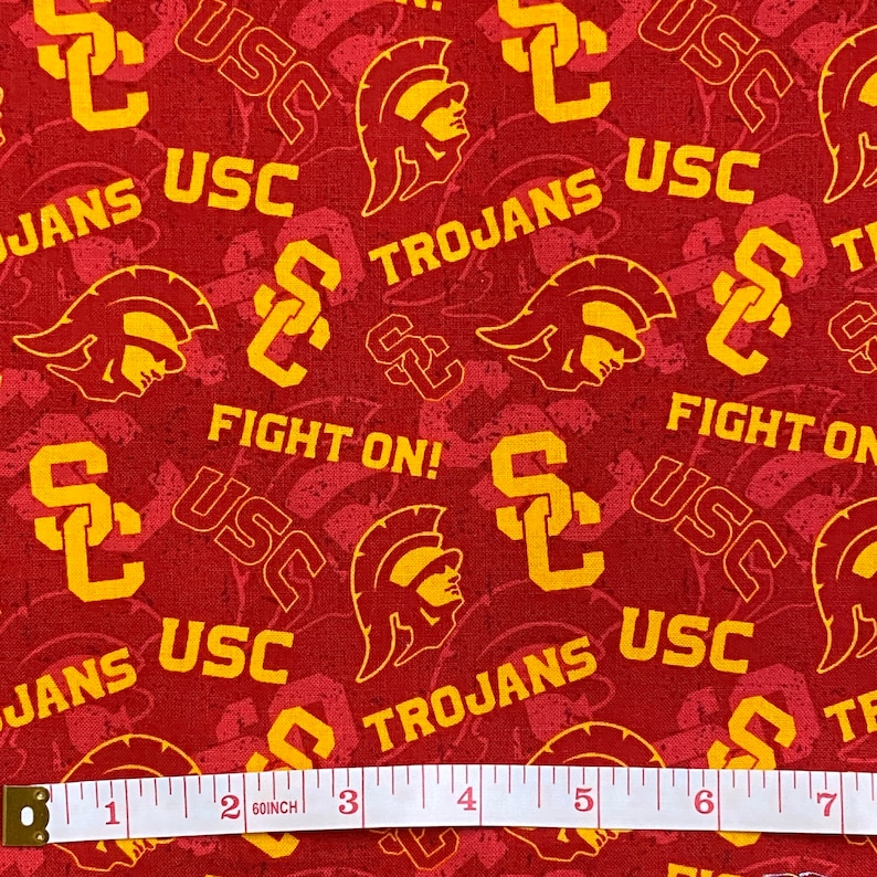 RARE. USC Trojans College Football Licensed 100% Cotton Fabric - Etsy