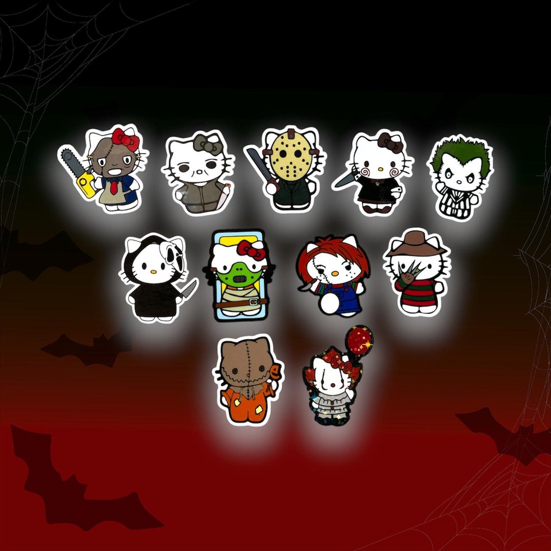 Horror Kitty Stickers | Holographic Vinyl Stickers | Mini Sticker Pack ...