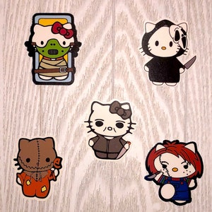 Horror Kitty Stickers Holographic Vinyl Stickers Mini Sticker Pack ...