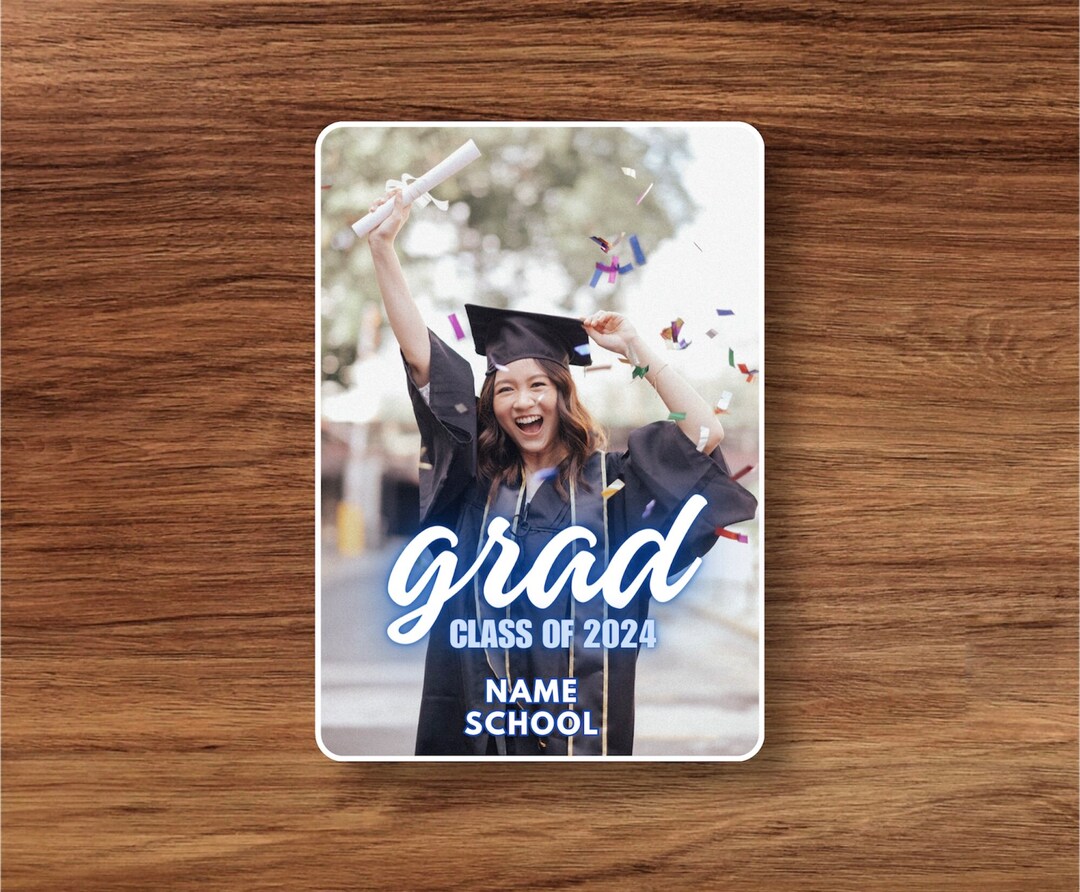 Custom Graduation Labels | Personalized Photo Stickers | Class of 2024 ...