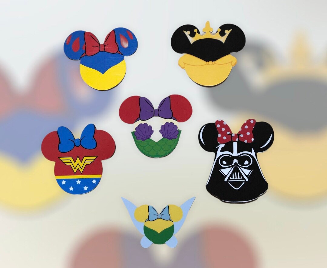 Disney Character Mickey Ear Stickers Disney Princess - Etsy
