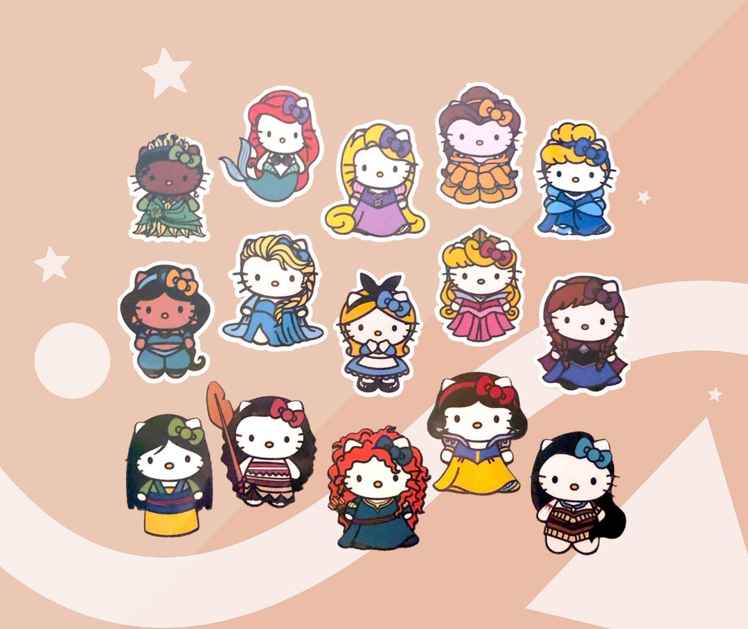 Kawaii Kitty Princess Stickers | Holographic Vinyl Stickers | Disney ...
