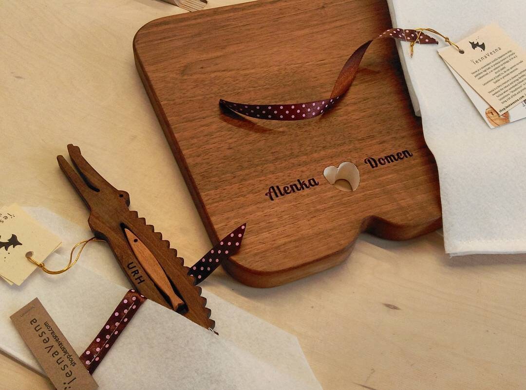 Natural Walnut Wood Music Instrument Crocodile & Colored Fish | Etsy UK