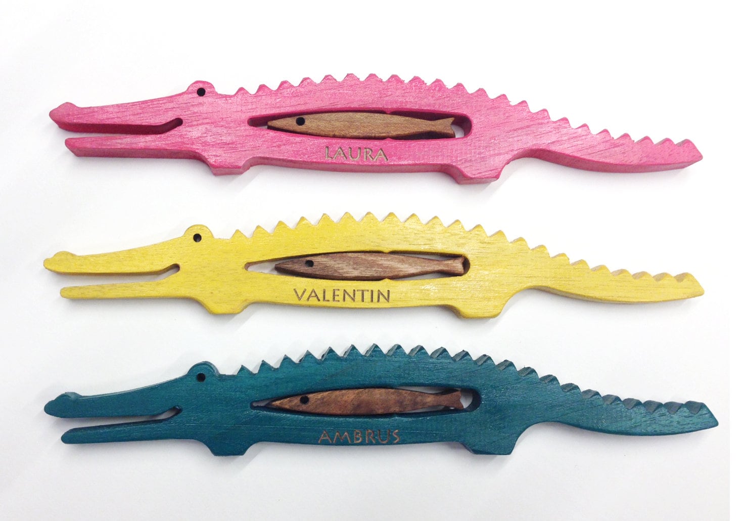 Natural Walnut Wood Music Instrument Crocodile & Colored Fish | Etsy