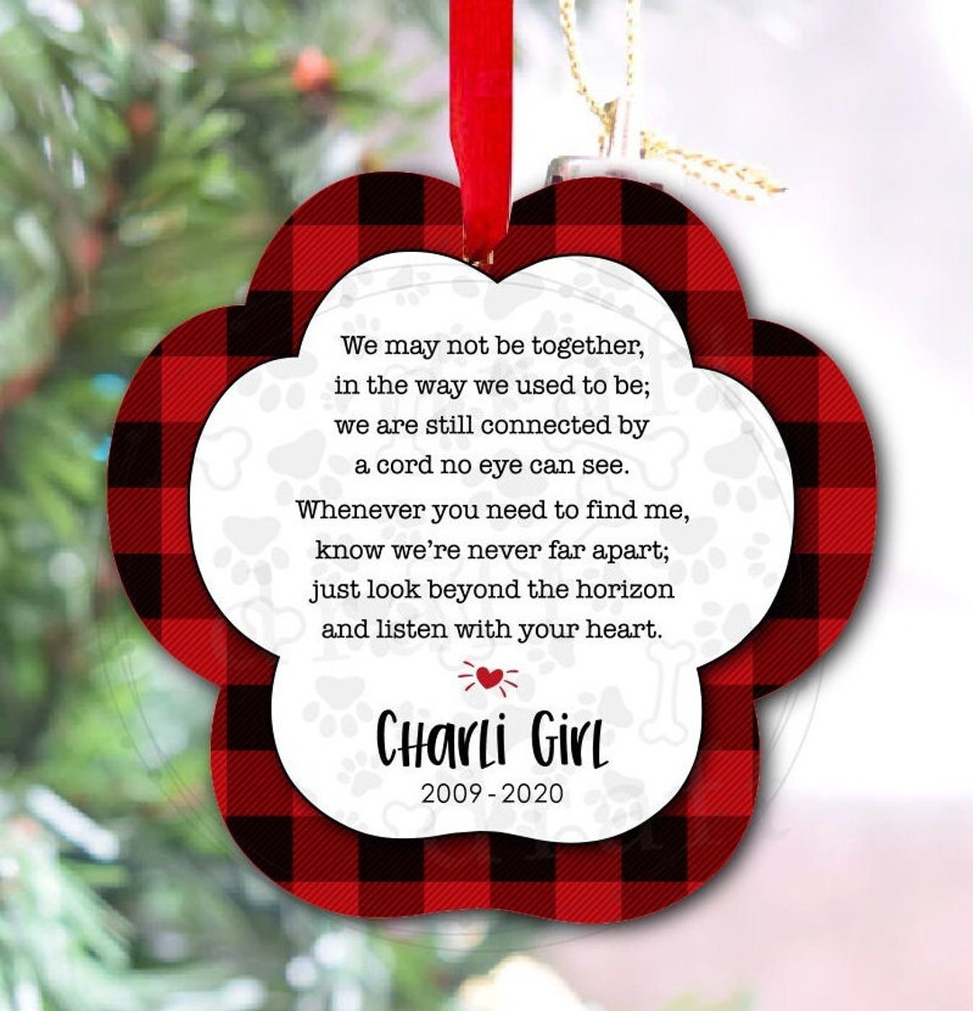 Pet Memorial Designs • Paw Prints on My Heart • Dog • Christmas ...