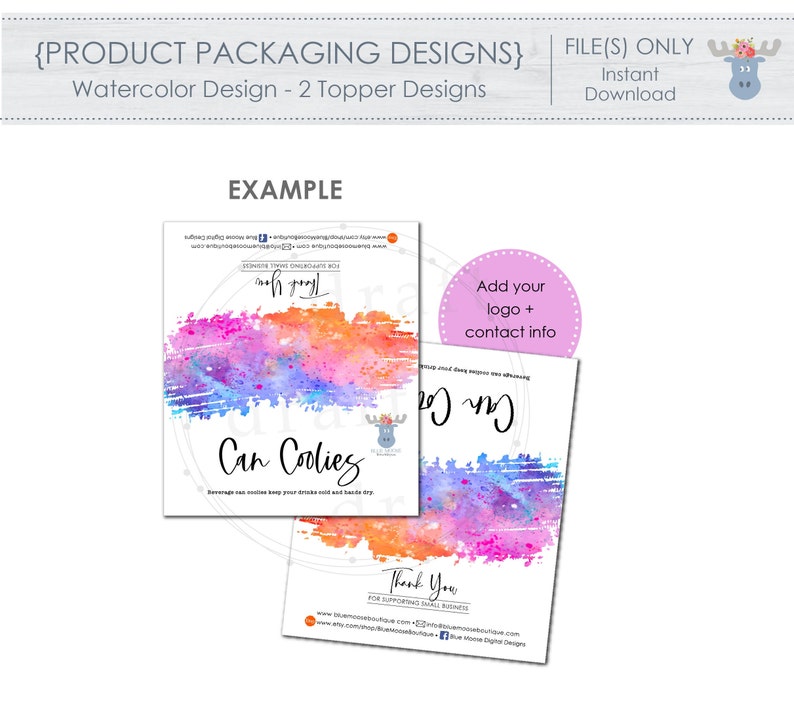 Marketing Product Topper Designs Watercolor Designs - Etsy