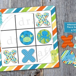 TIC TAC TOE Design • Under the Sea • Ocean • 6 Pieces of 3 X's and 3 O ...