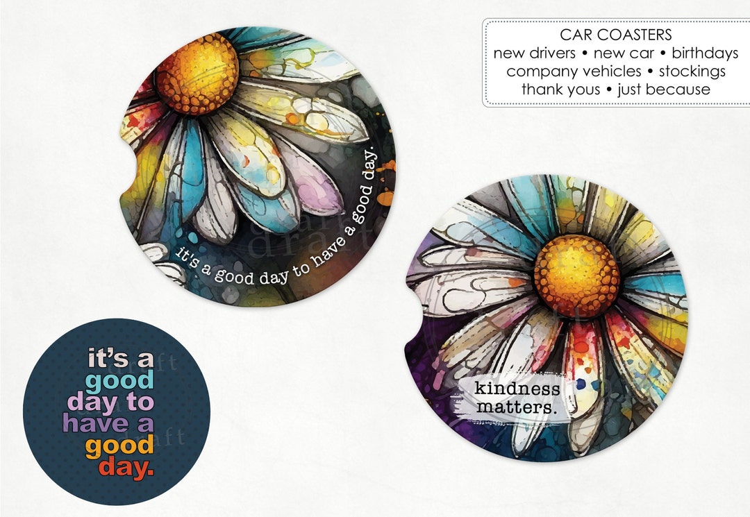 3 DAISY Car Coaster Designs • It's a Good Day to Have a Good Day ...