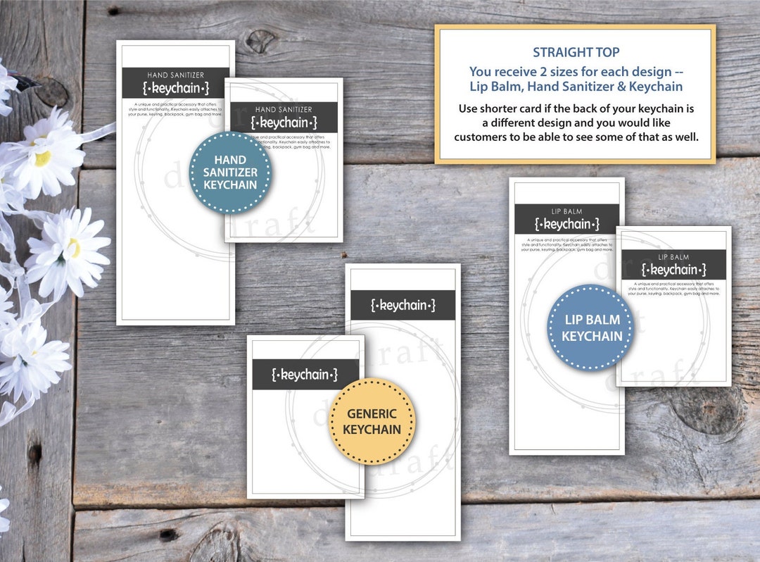 KEYCHAIN PACKAGING BUNDLE Straight Template Ready for You to ...