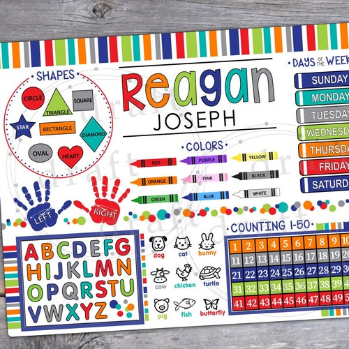 PRE-K Learning Board Traditional Educational Boards - Etsy