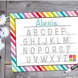 ABC TRACE Upper Case & Numbers • Alphabet Practice Board • Whimsy ...