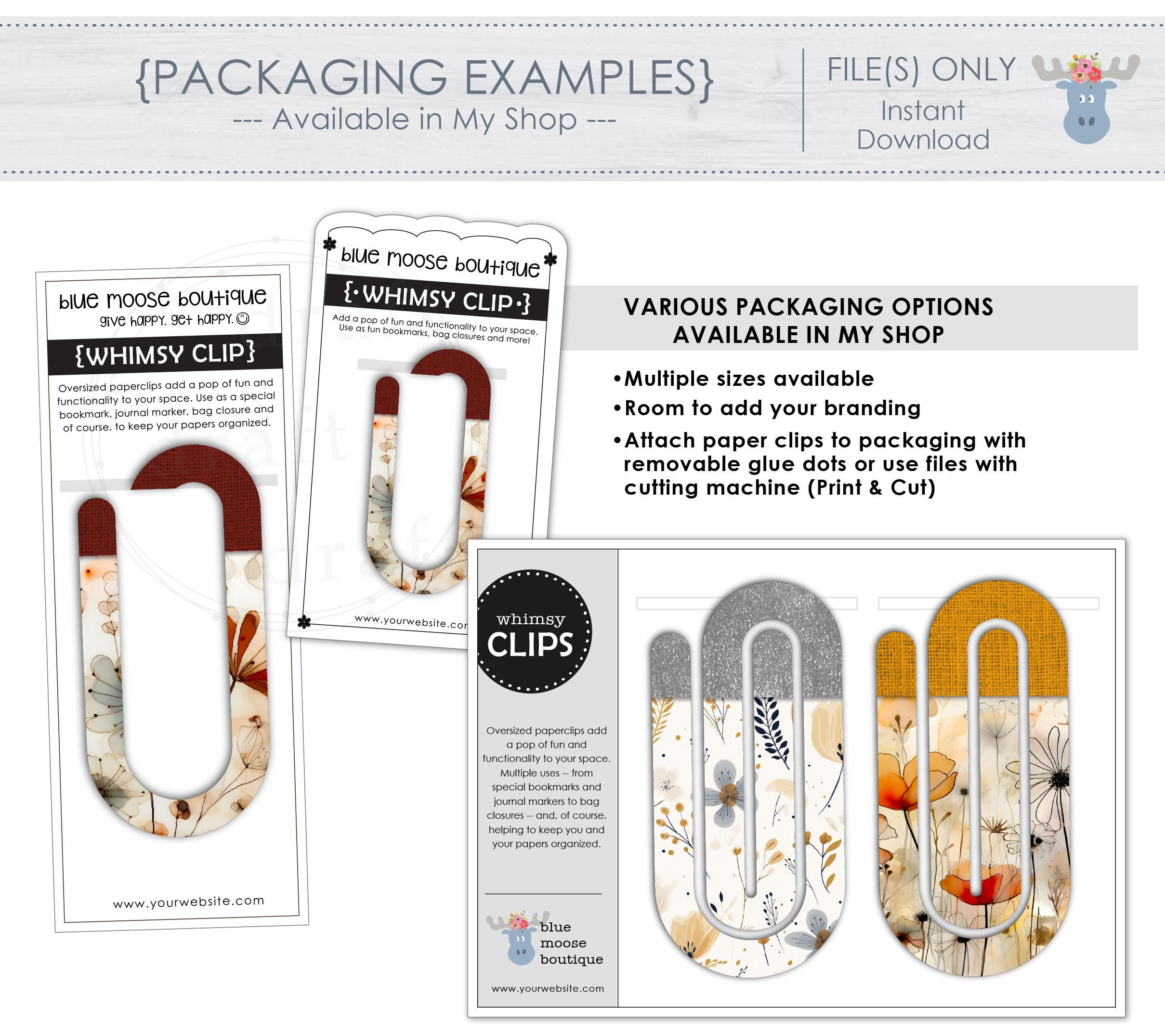 5 Big Paper Clip Design Bundle • Floral • Flowers • Paperclip ...