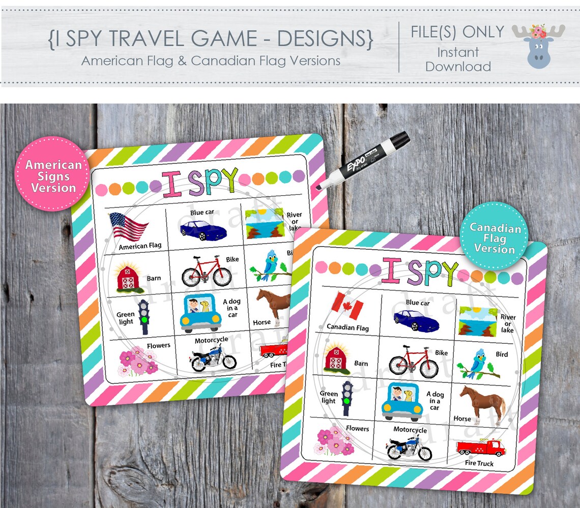 I SPY Designs • Whimsy Colors • 6x6 Travel Board Designs • Canadian ...
