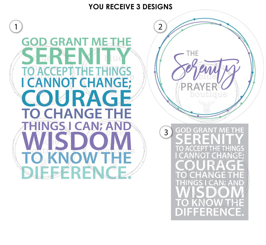 SERENITY PRAYER • 3 Sublimation Templates Designs • Digital Download ...