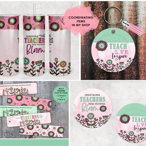 5 TEACHERS Bookmark Designs • Floral - Help Students Bloom • Includes 2 ...