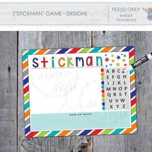 STICKMAN Design • Primary Colors • Board Game • Dry Erase Board ...