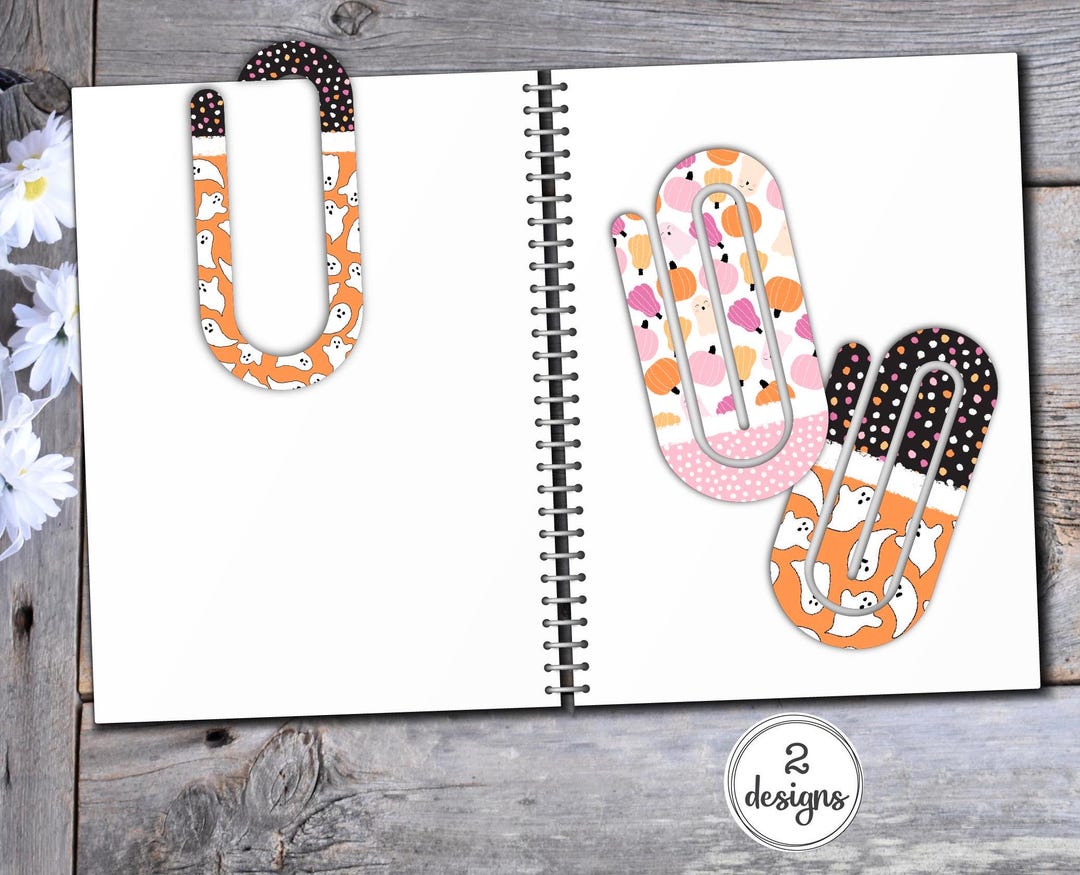 2 Big HALLOWEEN Paper Clip Designs • Jumbo • Paperclip • Large, Big ...