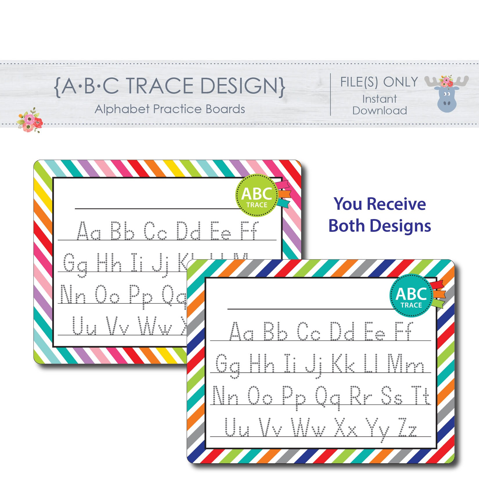 ABC Alphabet Trace Practice Board Dry Erase Board Game | Etsy