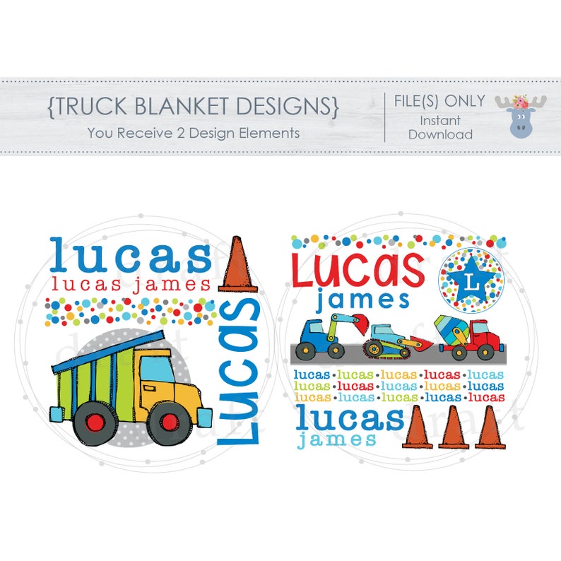 Construction Truck Blanket Design Sublimation File | Etsy