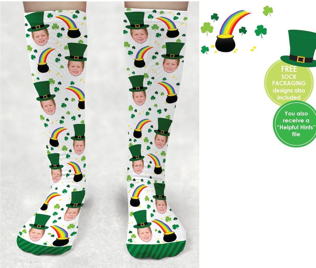 ST. PATRICK'S DAY Sock Design • St. Patty's Day • Sublimation Templates ...