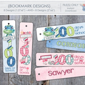 6 - 100 DAYS of SCHOOL Teacher Bookmark Designs • Ice Cream • Includes ...