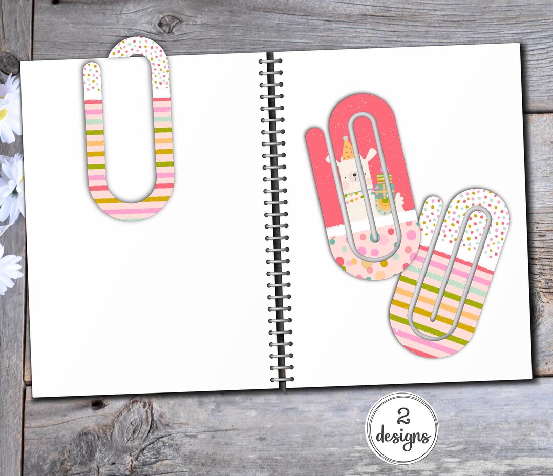 2 Big Llama Paper Clip Designs • Paperclip • Large Bookmarks • Youth ...