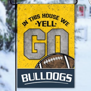 2 FOOTBALL 'distressed' Flag Designs in This House We Cheer You ...