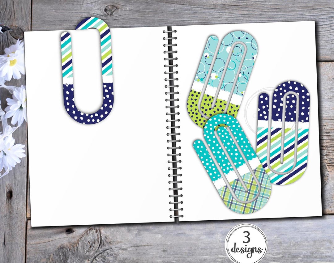 3 Big Paper Clip Designs • Paperclip • Cute Plaids • Seaside • Jumbo ...