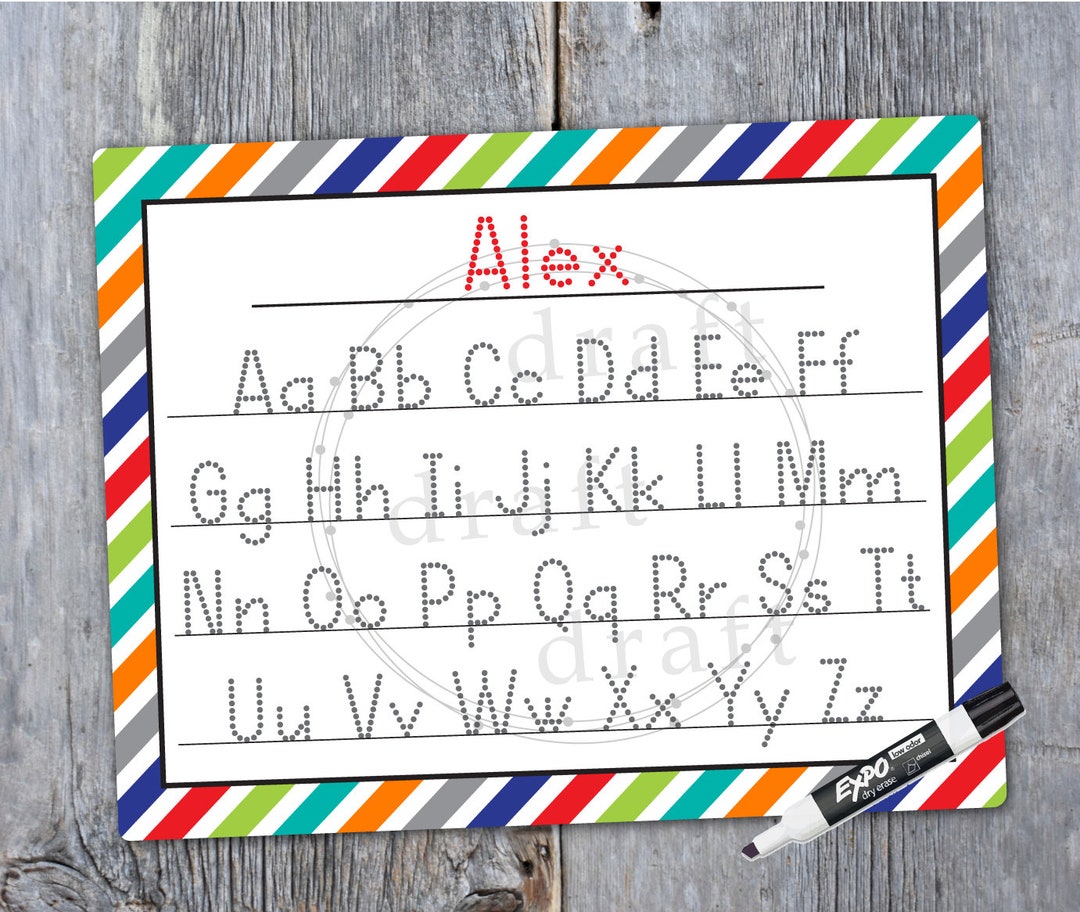 ABC TRACE • Alphabet Practice Board ==> Primary Colors • Dry Erase ...
