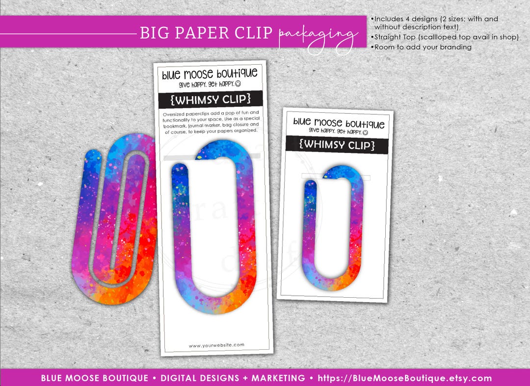 Big PAPER CLIP PACKAGING Designs • Straight Top • Oversized Paperclip ...