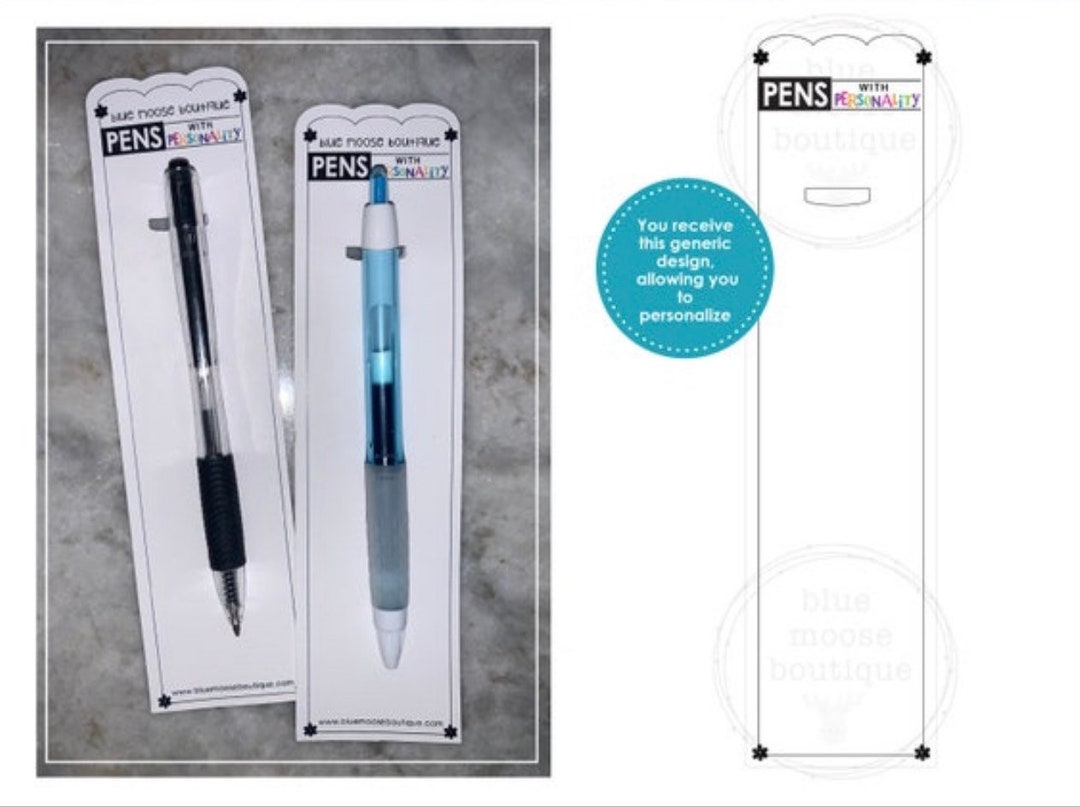 PEN PACKAGING Pens With Personality Pen Template Use as Cut & Print or ...