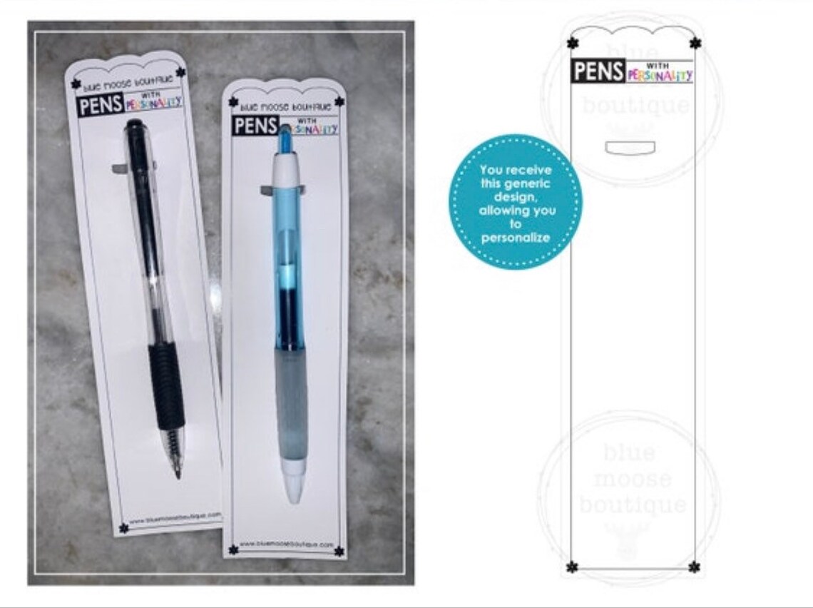 Pen Packaging PENS WITH PERSONALITY Pen Template - Etsy