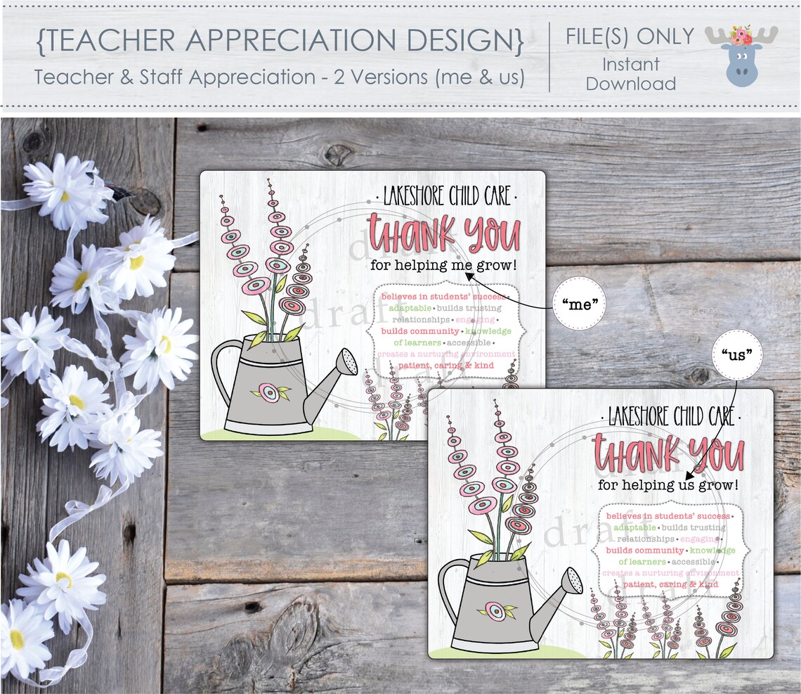 TEACHER & Staff Appreciation Gift Bundle 4 Files Incl 2 - Etsy